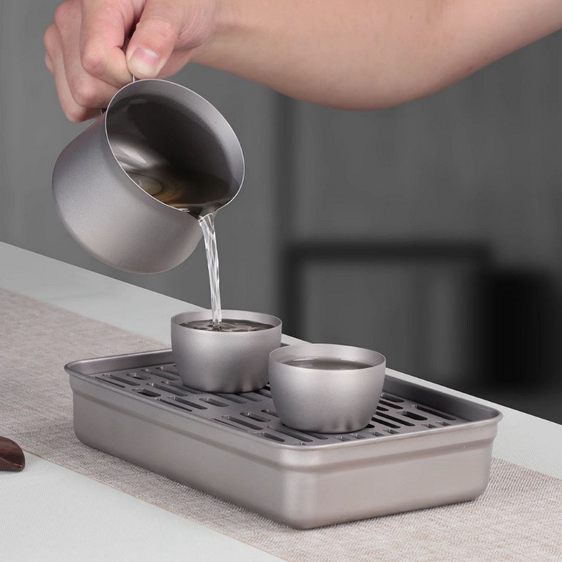 Pure Titanium Serving Tray Rectangle - Dragon Tea House
