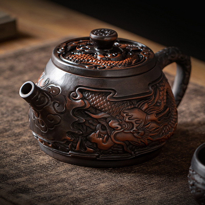 Long Feng Shi Piao Jian Shui Purple Pottery Teapot 285ml - Dragon Tea House