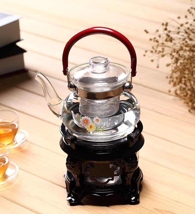 Traditional Black Alcohol Burner with Metal Stand for Tea Ceremony ...