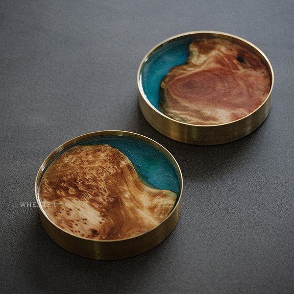 Blue Wood Series Copper Water Storage Tea Tray 140x140x30mm - Dragon ...