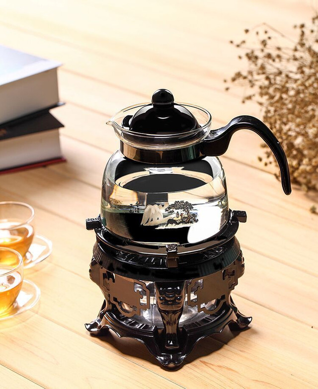Traditional Black Alcohol Burner with Metal Stand for Tea Ceremony ...