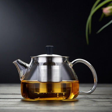 Jasper Glass Lead Free Borosilicate Heat Resistant Teapot Stainless ...