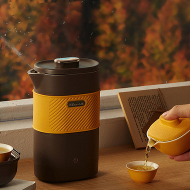 Travel Portable Tea Set Electric Kettle with Teapot Teacups & Mini Tray ...