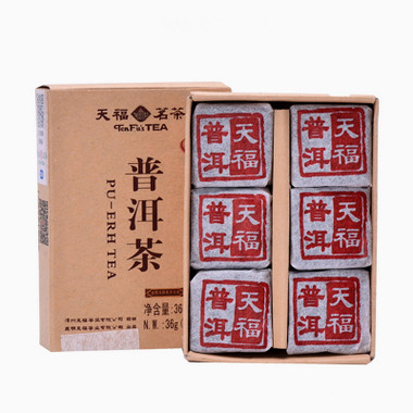 TenFu's TEA Brand Mini Xiao Jin Zhuan Pu-erh Tea Brick 2022 36g Ripe ...