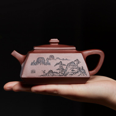 Handmade Yixing Zisha Clay Teapot Fang Dou 210ml - Dragon Tea House