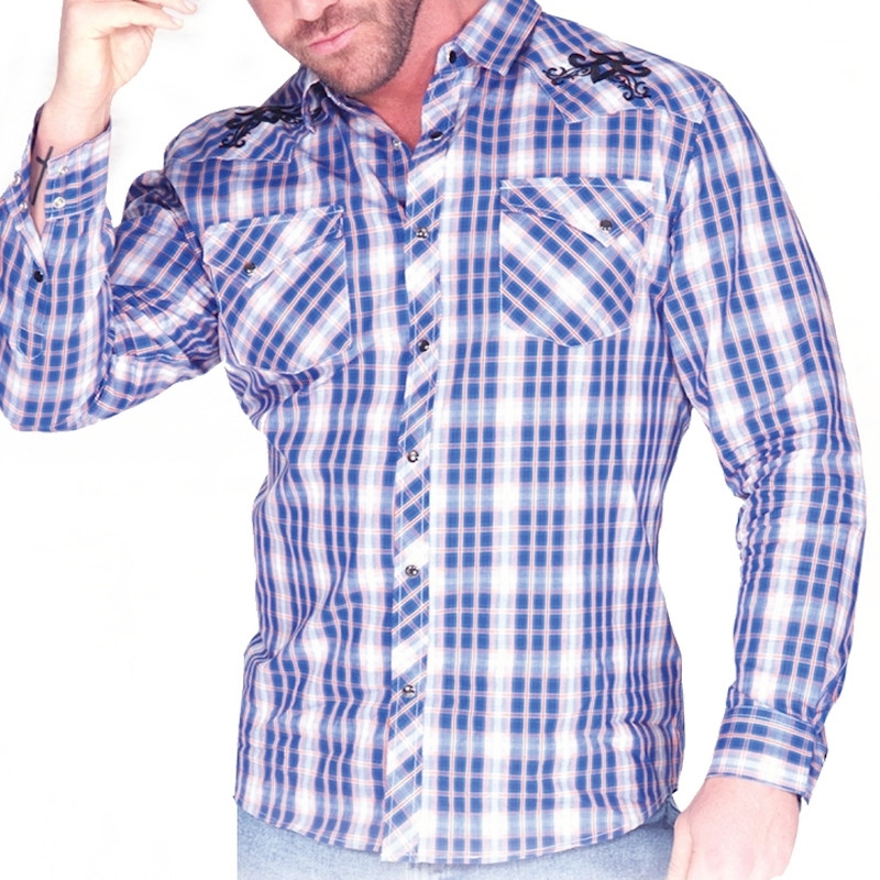Los Altos 100% Cotton Embroidered Detail Western Shirt - Slim Fit ...