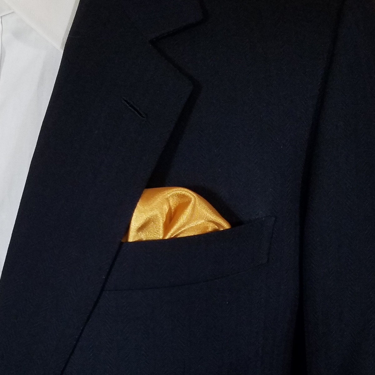 2-in-1 Pouf Round Pocket Square - Rich Gold - Vavra's Menswear