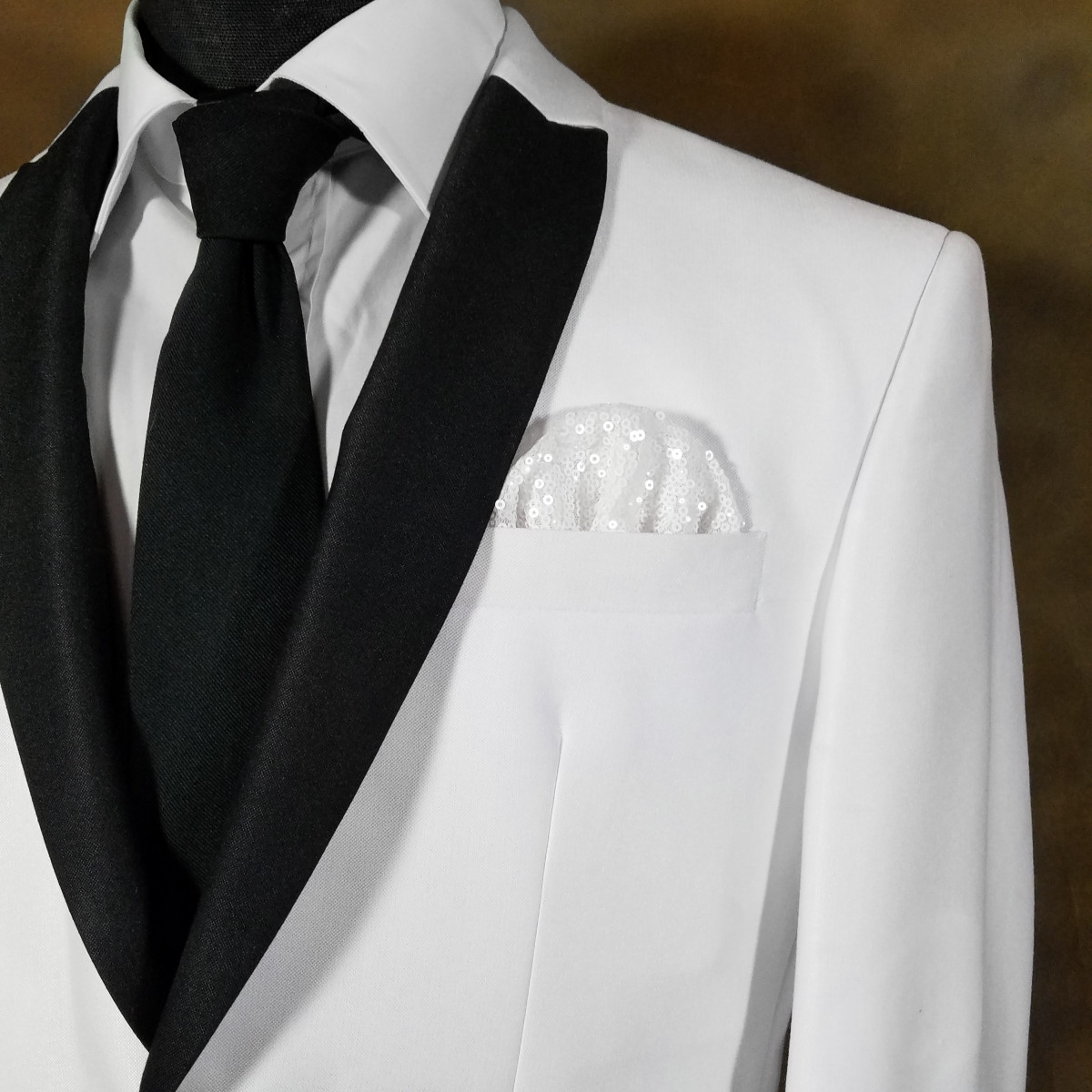 Men's Sequin Pre-Folded Pocket Square Insert - Bright White - Vavra's ...