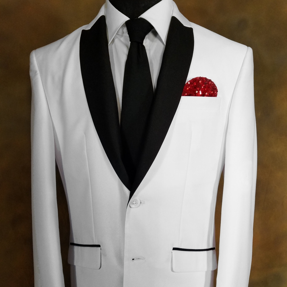 Men's Sequin Pre-Folded Pocket Square Insert - Red - Vavra's Menswear