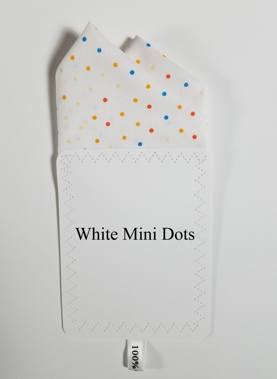 100% Cotton Pre-Folded Pocket Square Handkerchief Insert - White Mini ...
