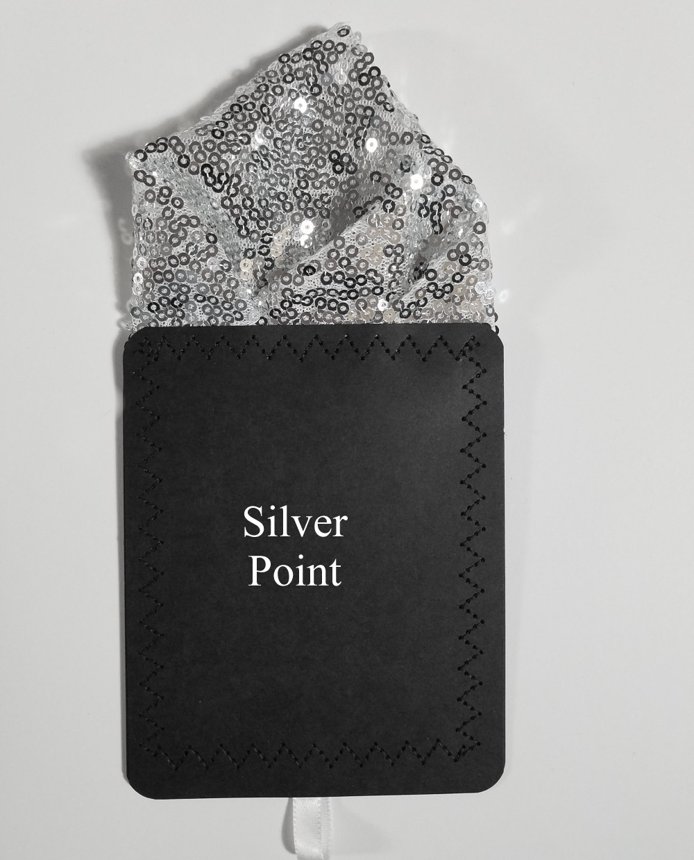 Men's Silver Sequin Pre-Folded Pocket Square Insert - Point Design ...