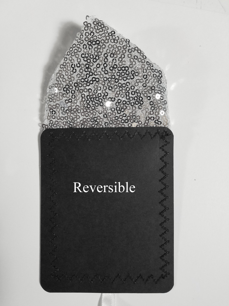 Men's Silver Sequin Pre-Folded Pocket Square Insert - Point Design ...