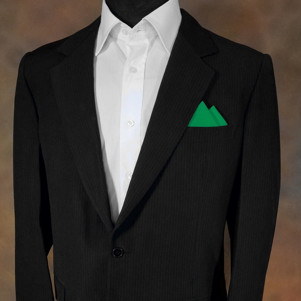 100% Cotton Pre-Folded Pocket Square Handkerchief Insert - Grass Green ...