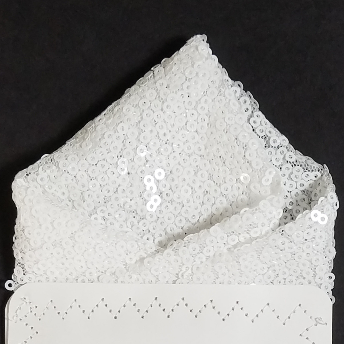 Men's White Sequin Pre-Folded Pocket Square Insert - Point Design ...
