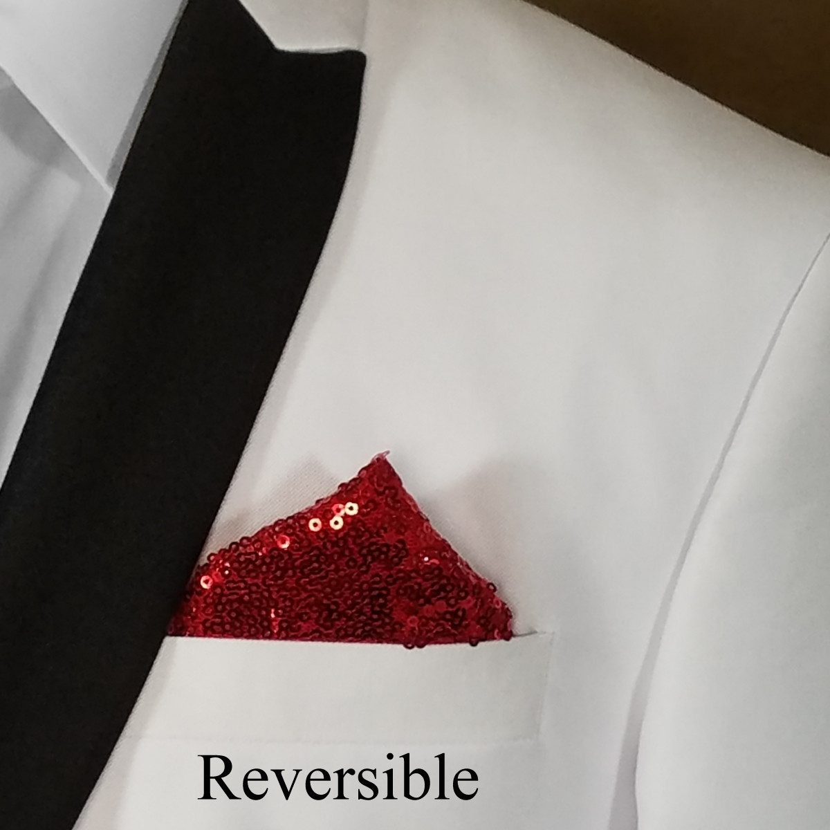 Men's Red Sequin Pre-Folded Pocket Square Insert - Point Design - Vavra ...
