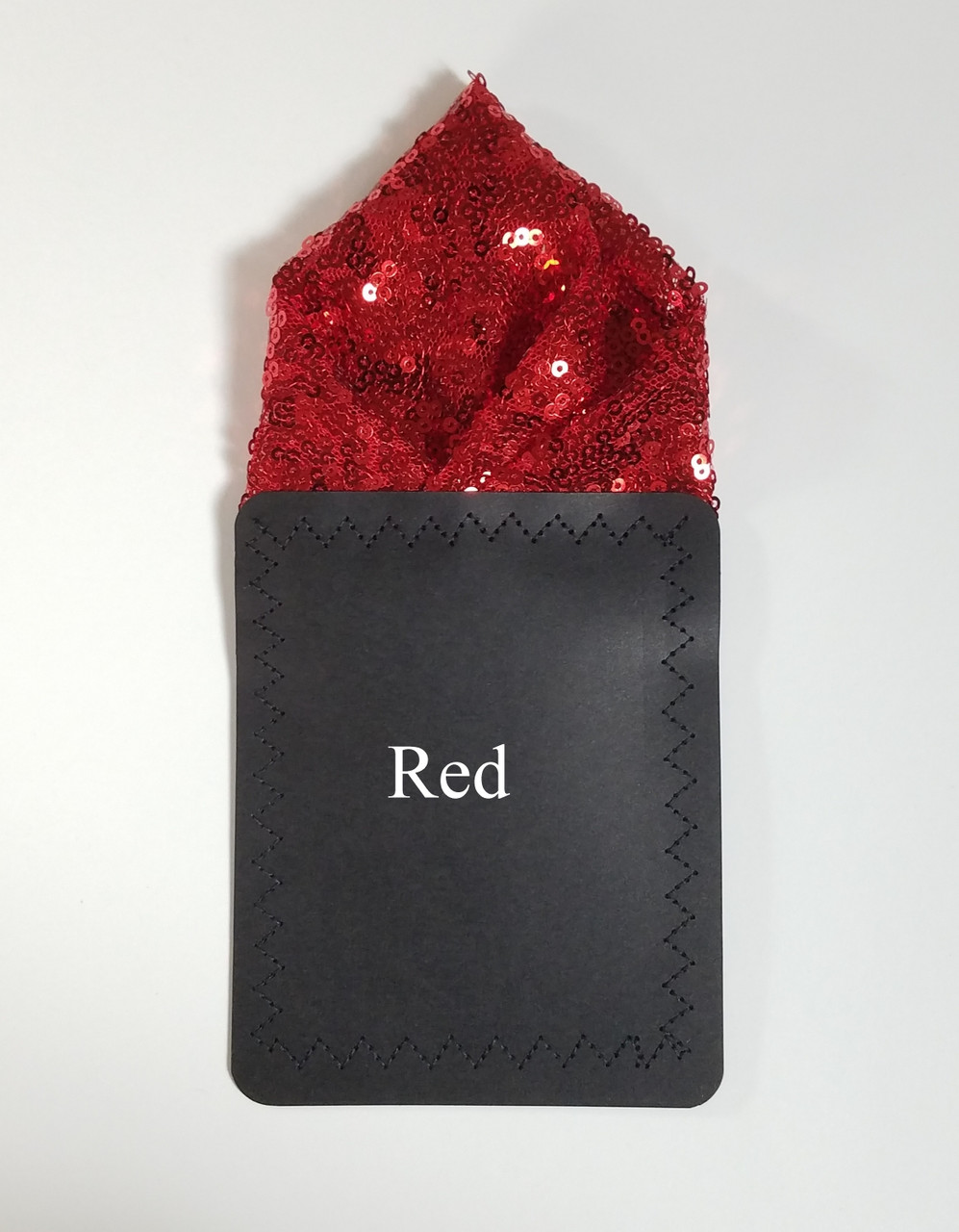 Men's Red Sequin Pre-Folded Pocket Square Insert - Point Design - Vavra ...