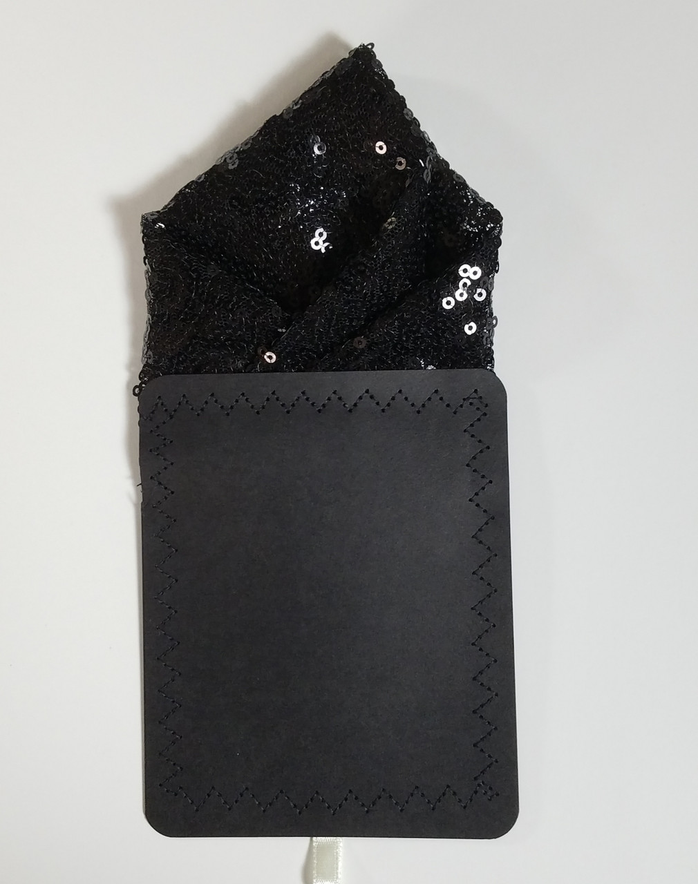 Men's Black Sequin Pre-Folded Pocket Square Insert - Point Design ...