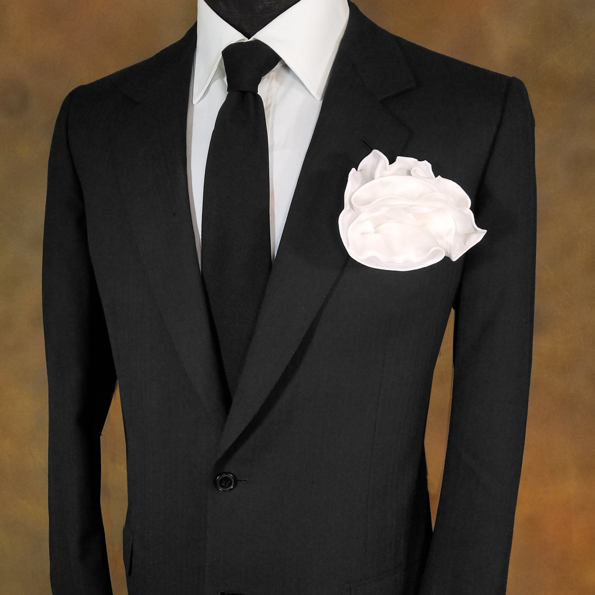 Antonio Ricci 2-in-1 White 100% Silk Pouf Pocket Square
