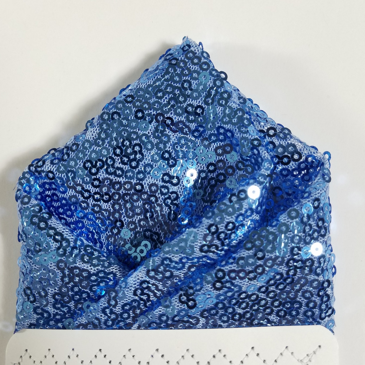 Men's Sky Blue Sequin Pre-Folded Pocket Square Insert - Point Design ...