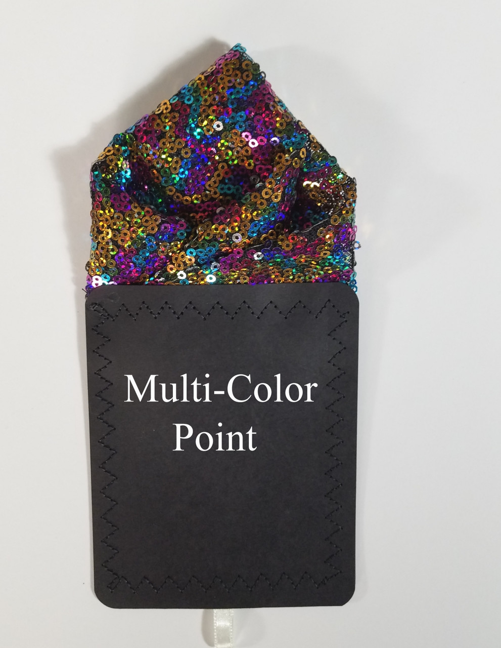 Men's Multi-Colored Sequin Pre-Folded Pocket Square Insert - Point ...