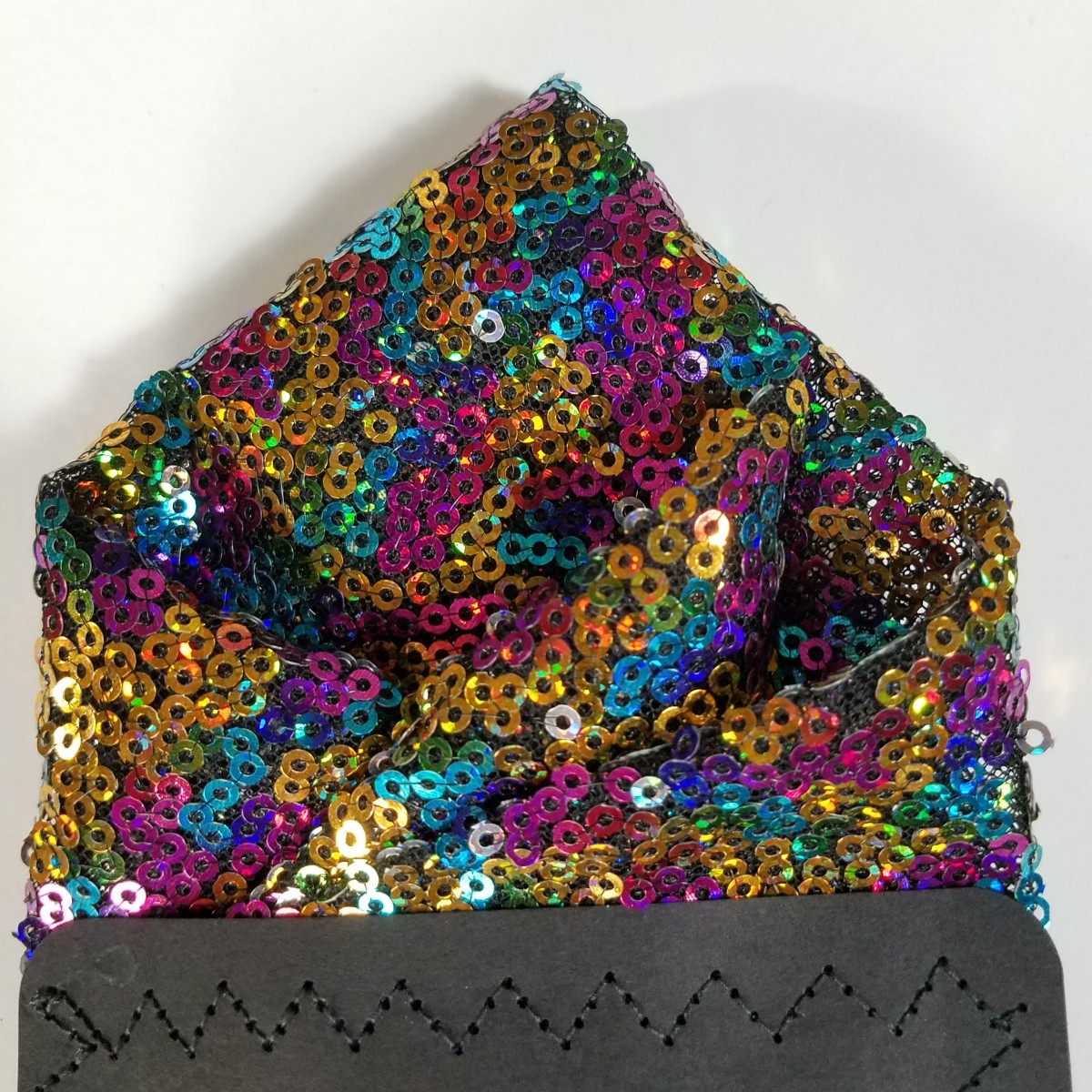 Men's Multi-Colored Sequin Pre-Folded Pocket Square Insert - Point ...