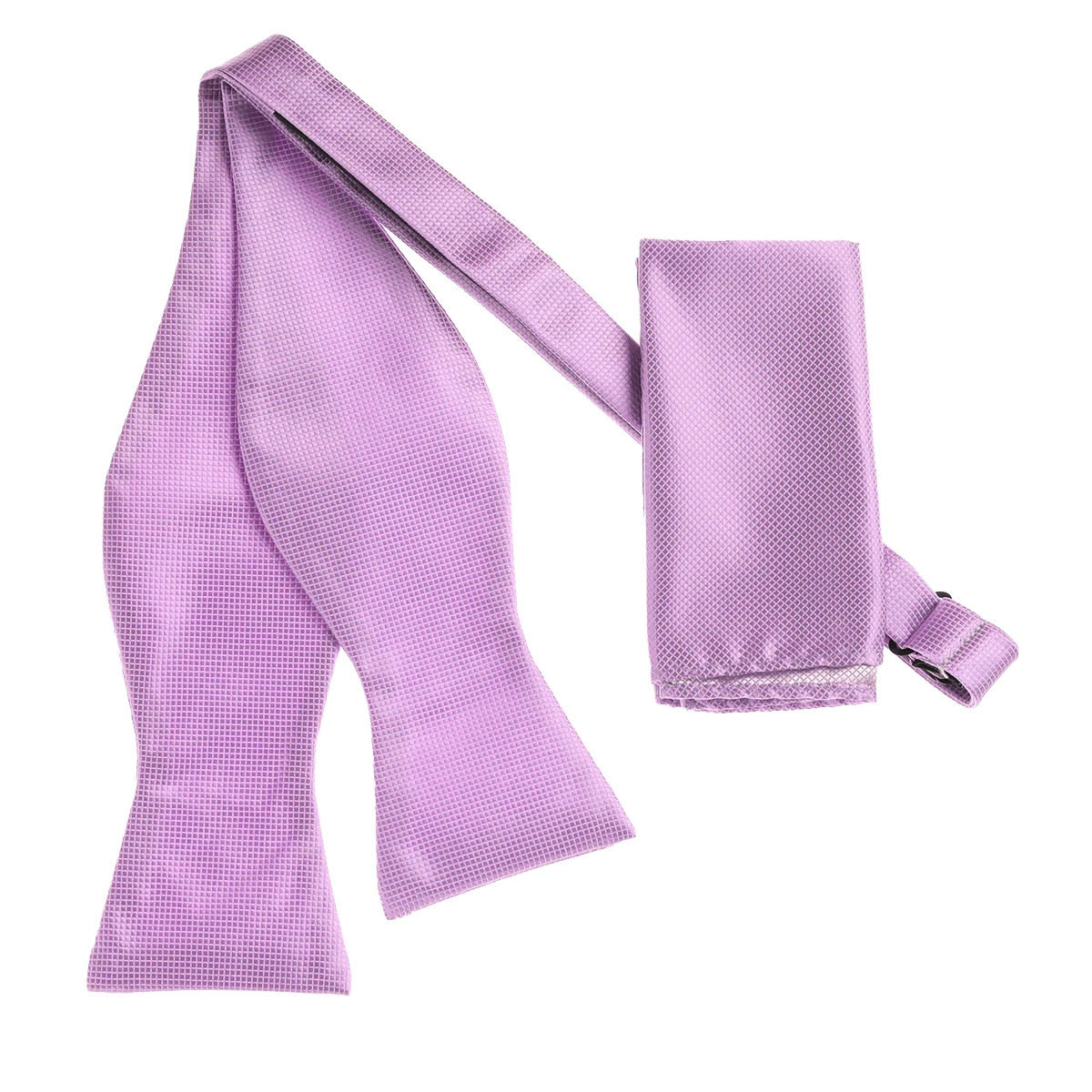 Lavender Purple Micro Grid Weave 100% Woven Silk Self Tie Silk Bow Tie ...