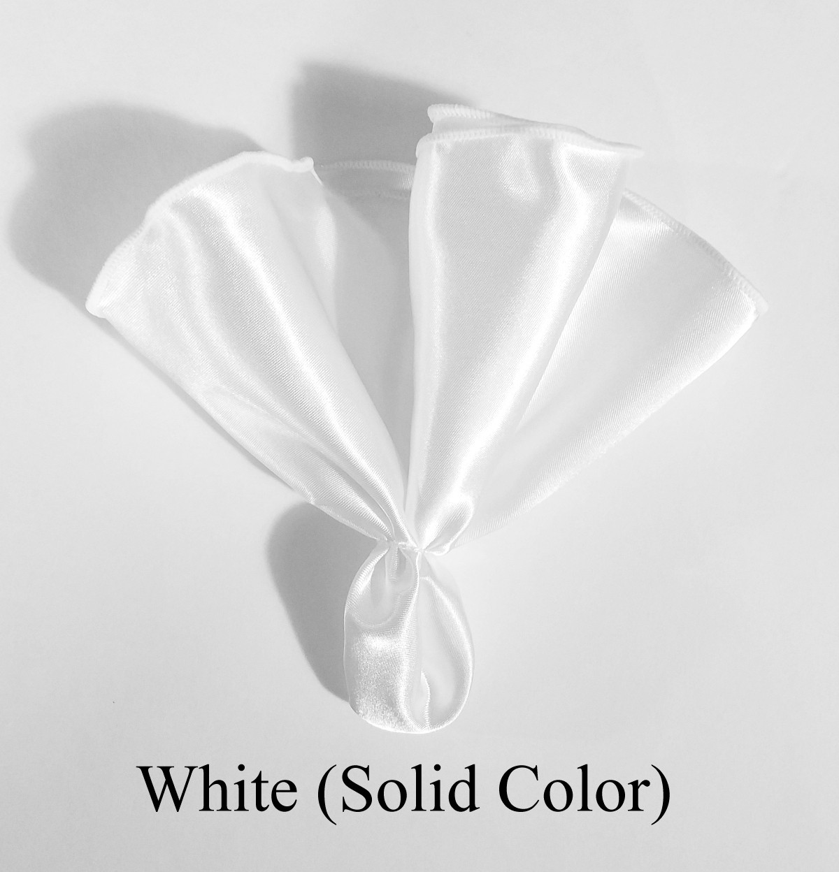 White Satin 2-in-1 Pouf Round Pocket Square - Vavra's Menswear