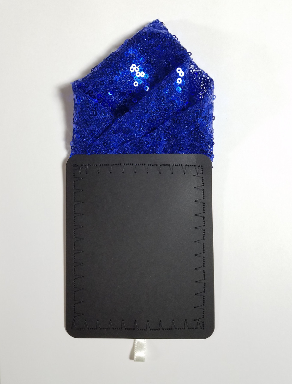 Men's Royal Blue Sequin Pre-Folded Pocket Square Insert - Point Design ...