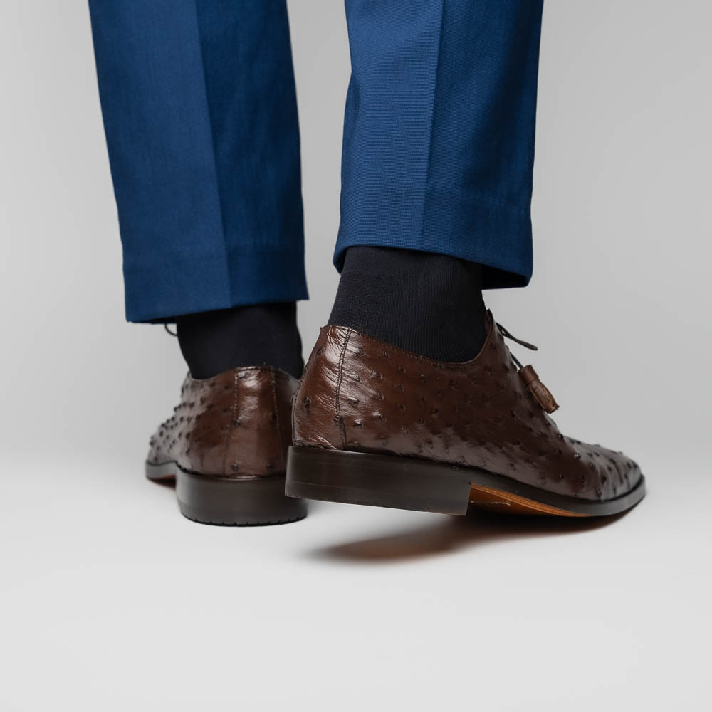 Marco di Milano Genuine Ostrich Quill Dress Tie Shoe - Brown - Vavra's ...