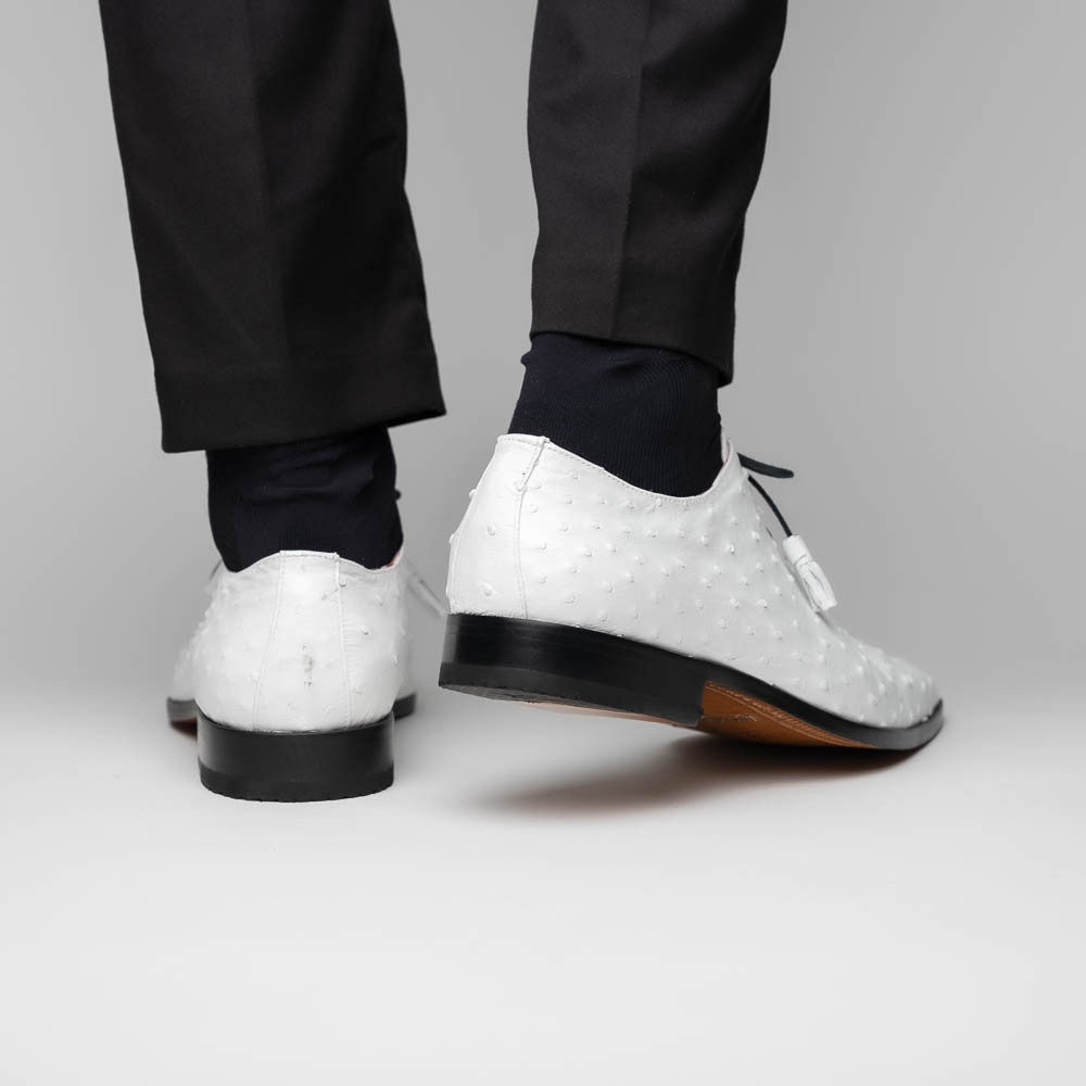 Marco di Milano Genuine Ostrich Quill Dress Tie Shoe - White - Vavra's ...