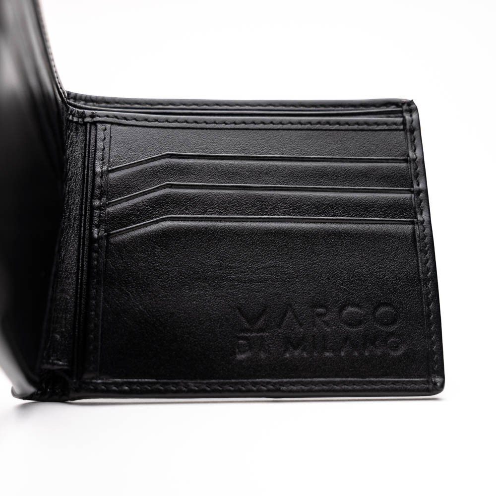 Black Genuine Single Stone Stingray & Leather Wallet - Vavra's Menswear