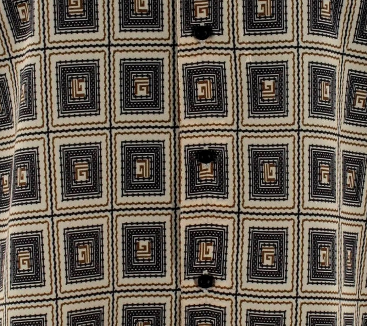 Bassiri Short Sleeve Camp Shirt - Brown & Tan Windowpane Pattern ...