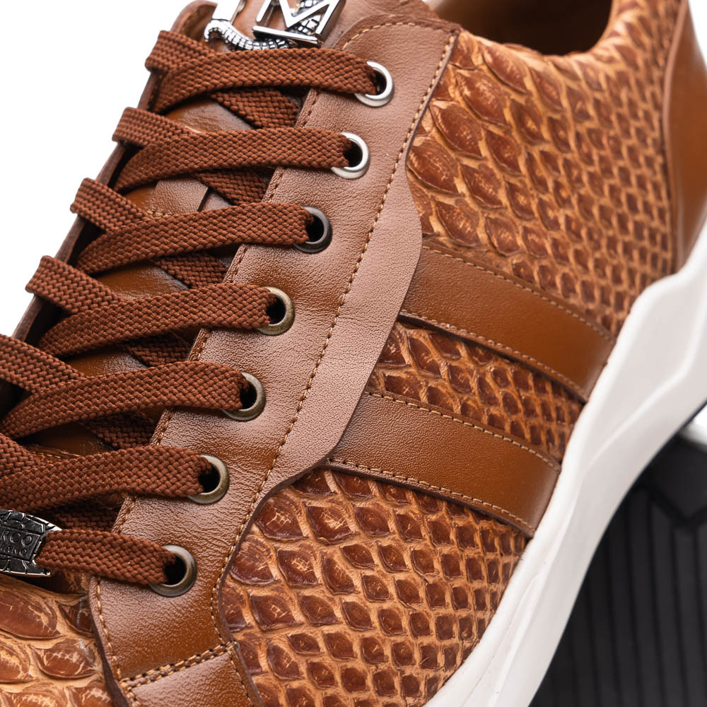 Marco di Milano Genuine Sueded Python Sneaker - Honey - Vavra's Menswear
