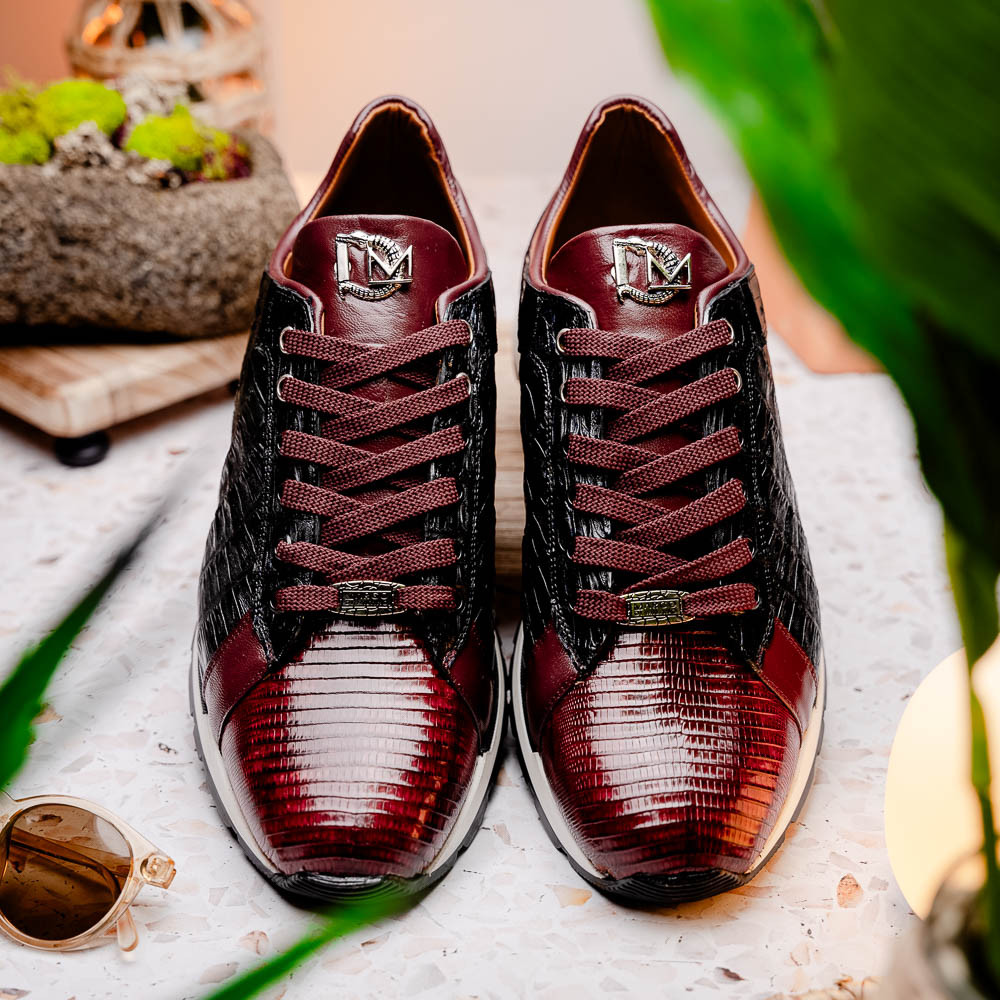 Marco di Milano Genuine Crocodile & Lizard Sneaker - Black & Wine ...