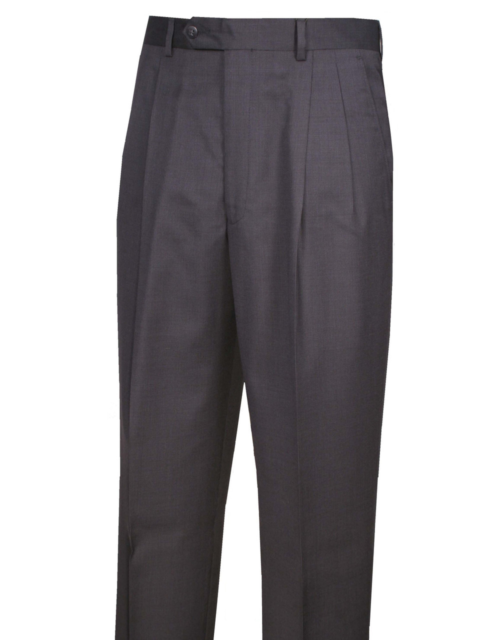 Leonardo Valenti Classic Navy Nail-head Wool Dress Slacks - Made in ...