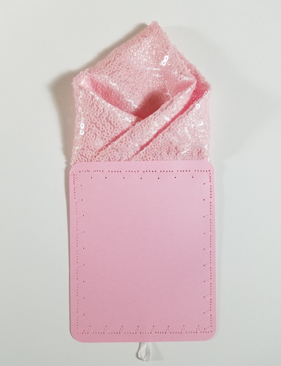 Men's Sequin Pre-Folded Point Design Pocket Square Insert - Light Pink ...