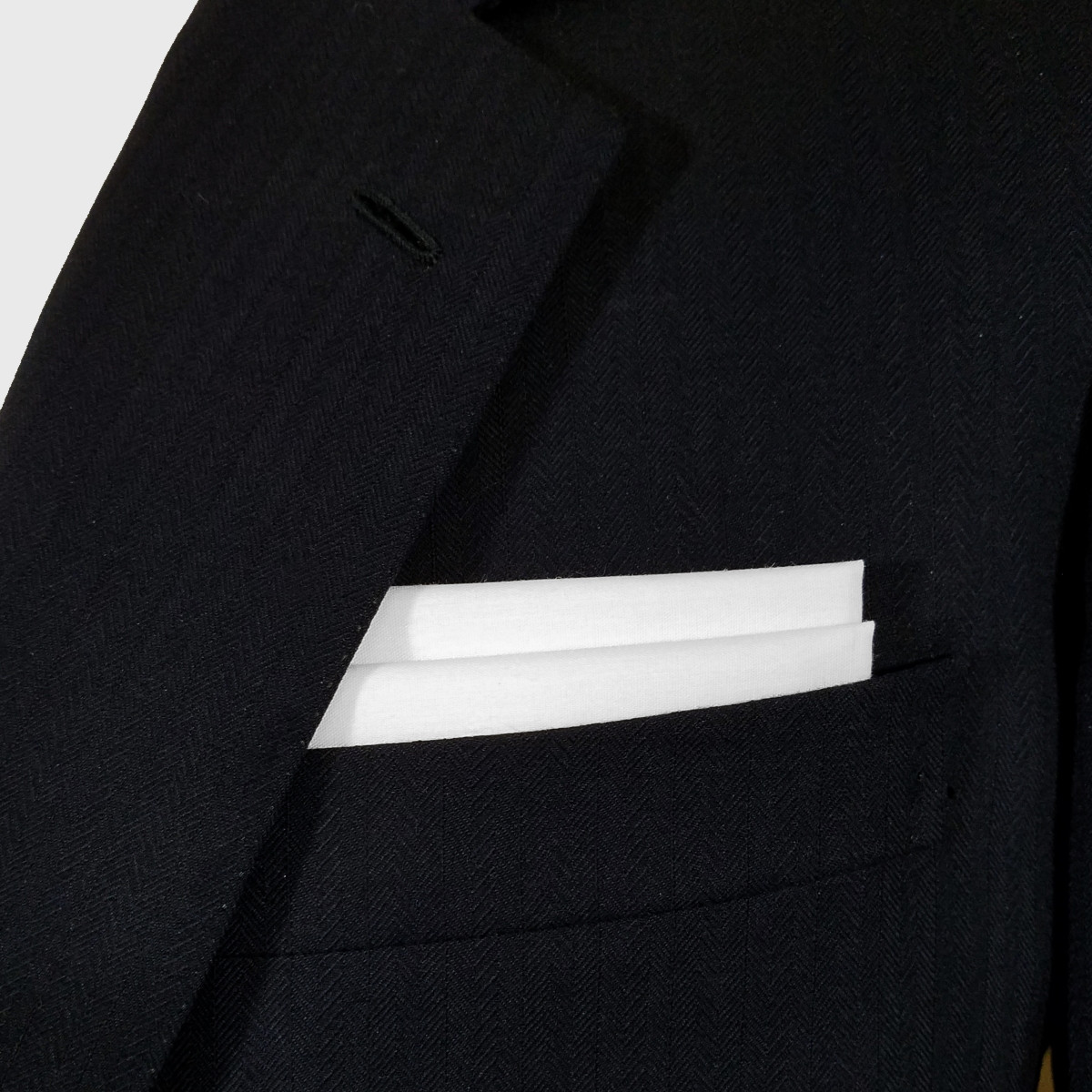 White 100% Cotton Double Fold Flat Top Pre-Folded Pocket Square Insert ...