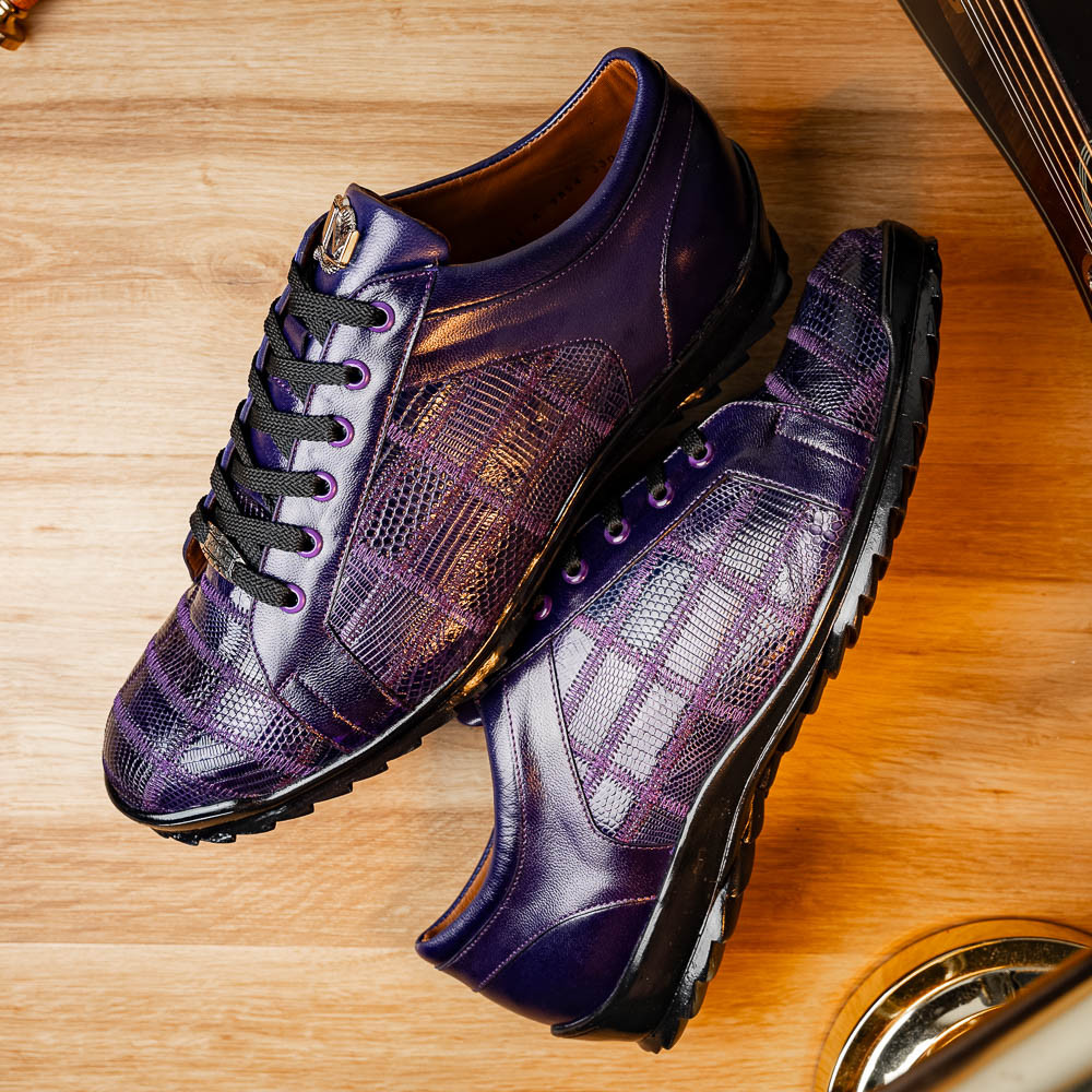 Marco di Milano Genuine Lizard Patch Work Sneaker - Purple - Vavra's ...