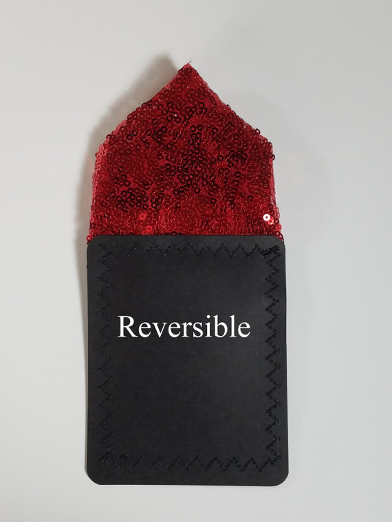 Men's Red Sequin Pre-Folded Pocket Square Insert - Point Design - Vavra ...
