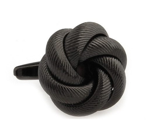 Large Tungsten Love Knot Cufflinks (V-CF-M62873T) - Vavra's Menswear