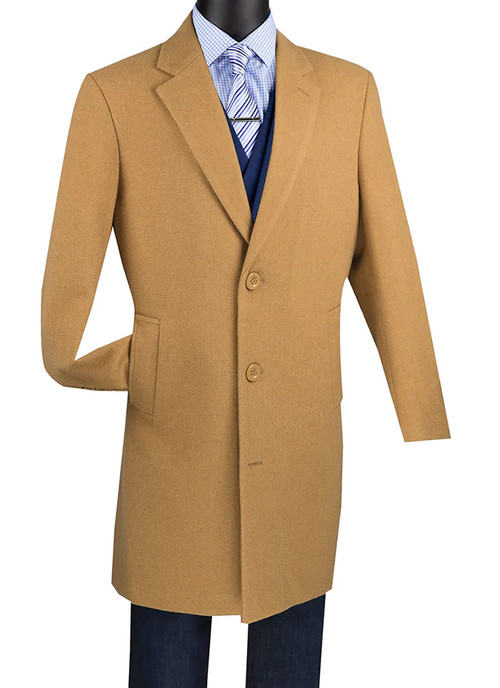 Fortini Classic 38in Wool Short Car Coat - Camel - Vavra's Menswear