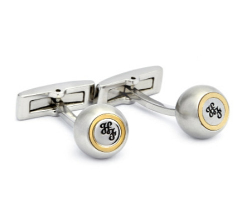 Hickey Freeman Logo Stainless Steel Cufflinks - Vavra's Menswear