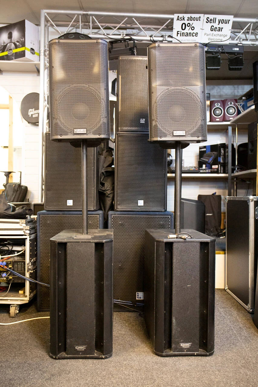 QSC K12 Ksub Full Active PA System with Poles 2nd Hand | Rich Tone Music