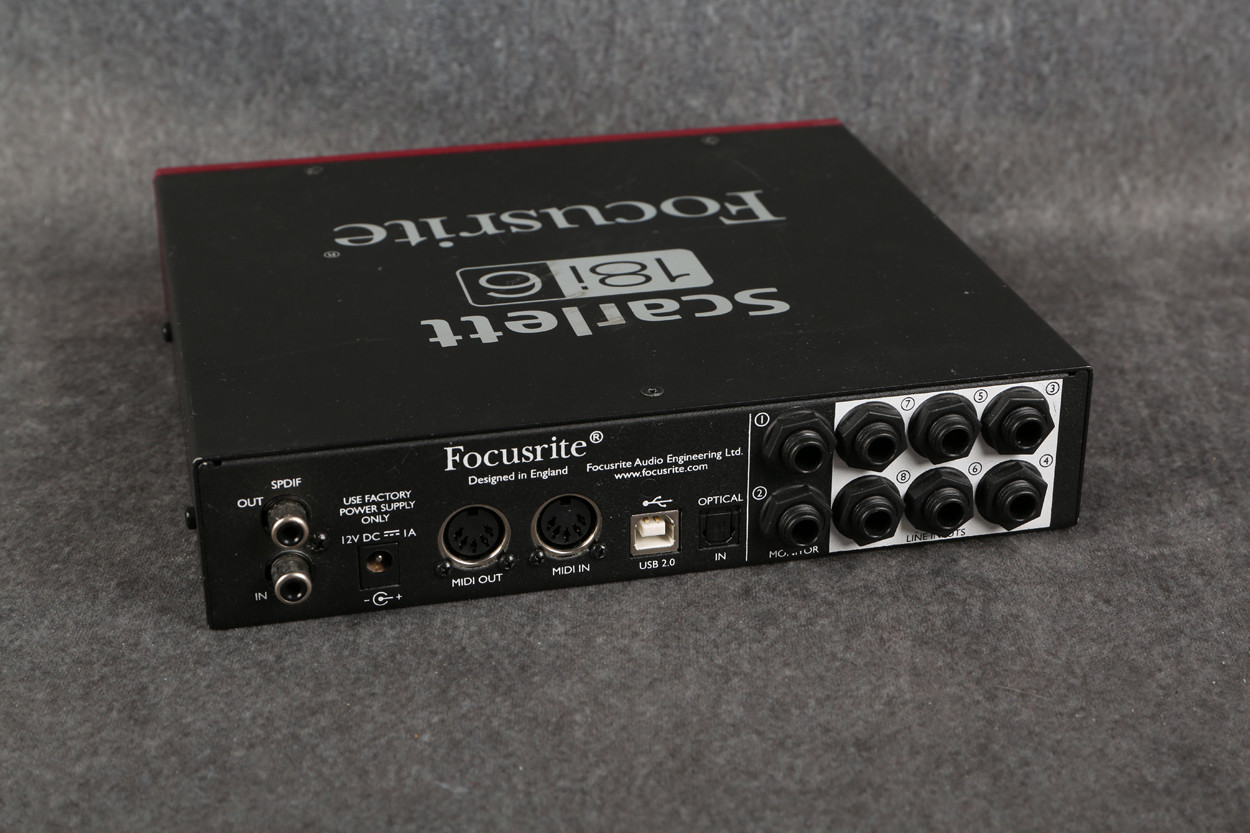 Focusrite Scarlett 18i6 Audio Interface Gen 1 PSU 2nd Hand | Rich Tone ...