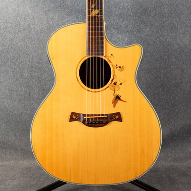 Crafter Twin Birds 32nd Anniversary Bubinga Acoustic Guitar Natural 2nd ...