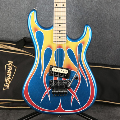 Kramer Baretta Custom Graphics Hot Rod Blue Sparkle with Flames 2nd ...