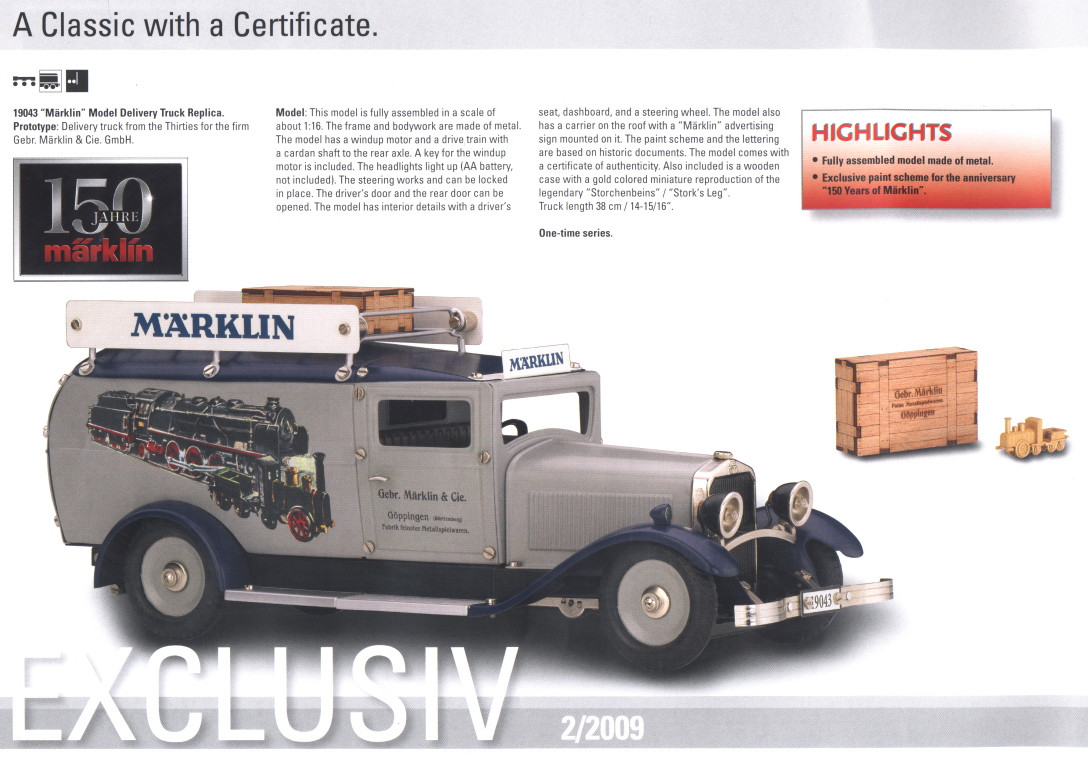 M19043 2009Q4 Clockwork 150th Anniversary Marklin Delivery Truck ...