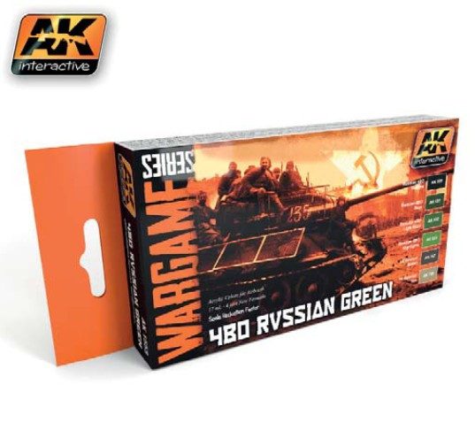 Wargame Series: 4BO Russian Green Acrylic Paint Set (6 Colors) 17ml ...