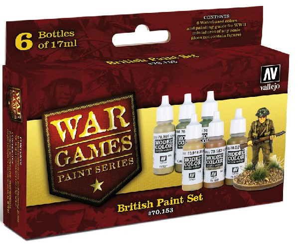 17ml Bottle British Army WWII Wargames Paint Set (6 Colors ...