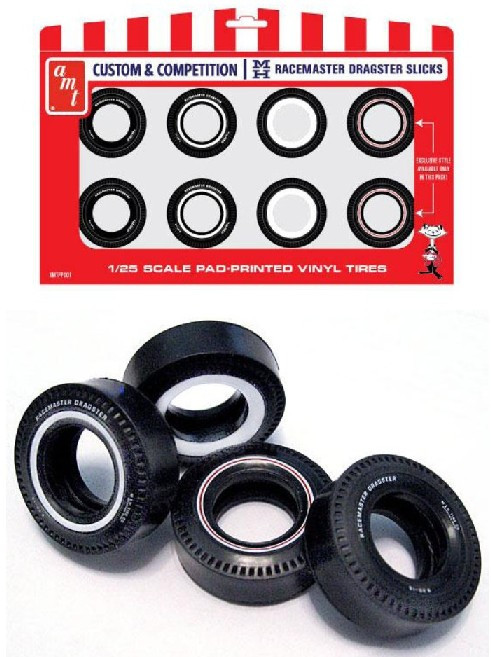 AMT-PP1 1/25 Racemaster Dragster Slick Tire Pack (2ea of 4 Diff ...